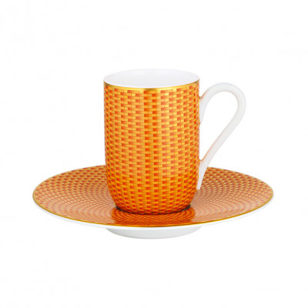 Trésor Orange - Expresso cup and saucer n°1 with round gift box (12 cl